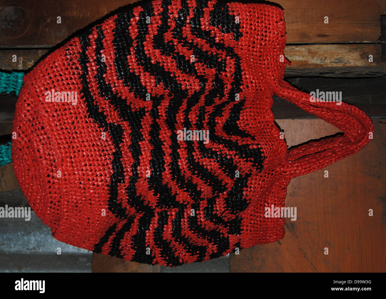 Handbag made of recycled plastic papers Stock Photo - Alamy