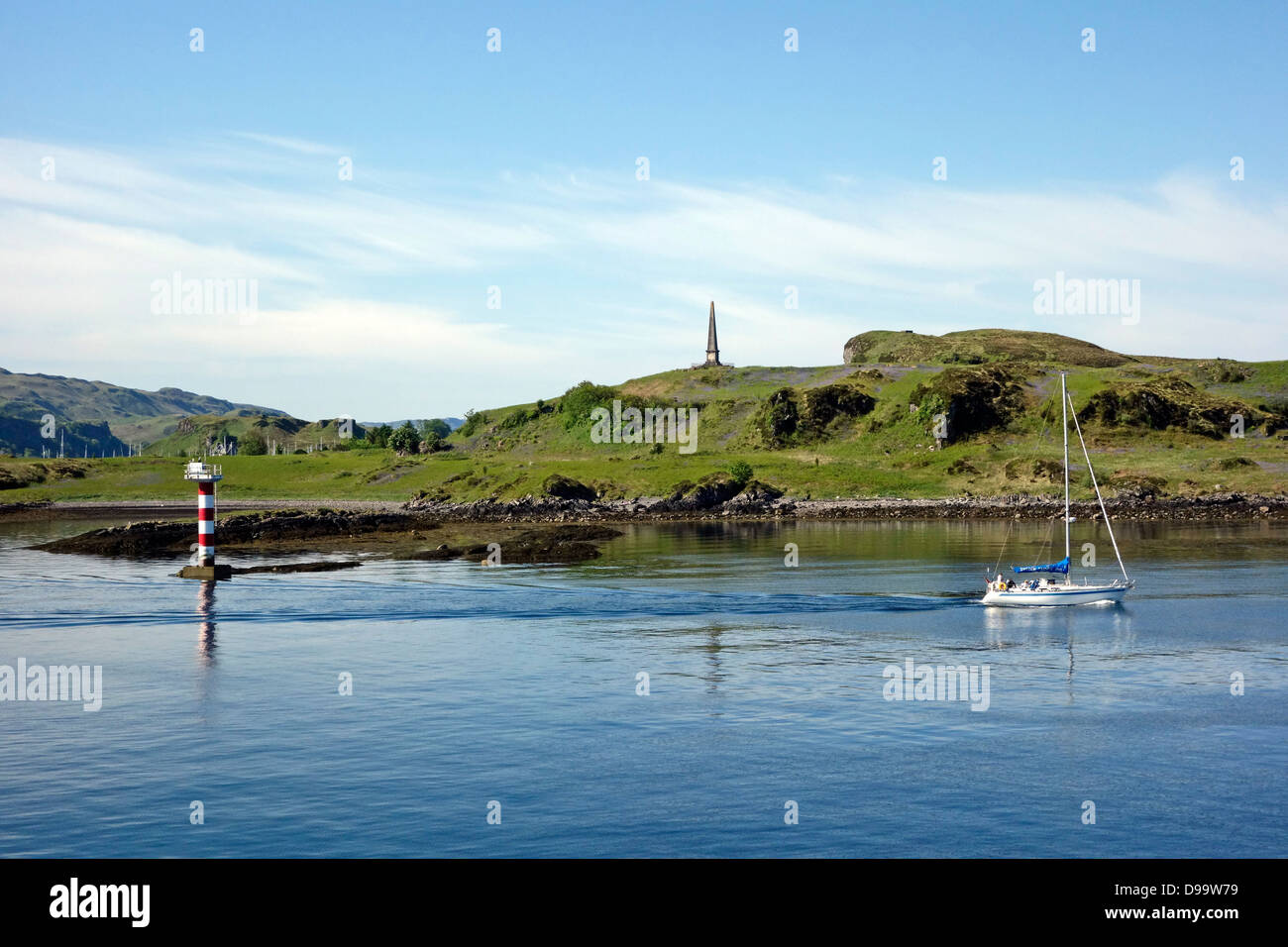 The Hutcheson Monument at north end of island Kerrera between The Firth ...