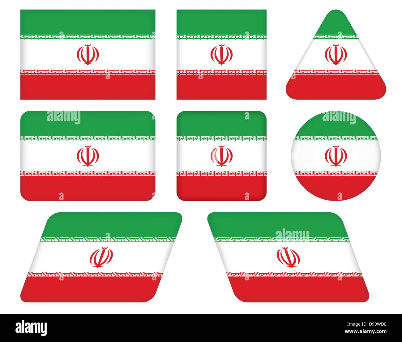 set of buttons with flag of Iran Stock Photo - Alamy