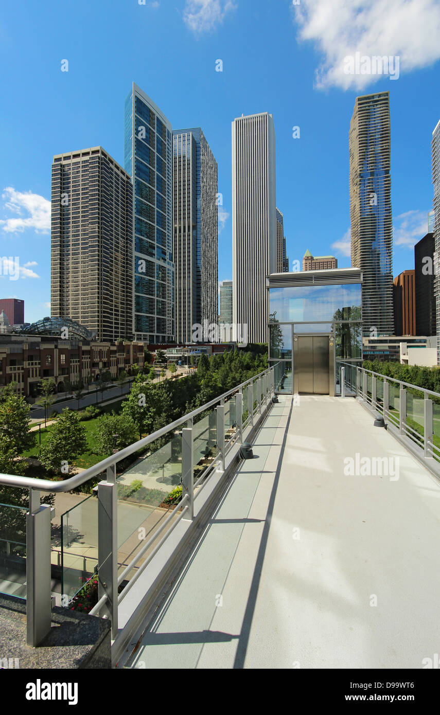 An elevator and skyscrapers in downtown Chicago, Illinois Stock Photo ...