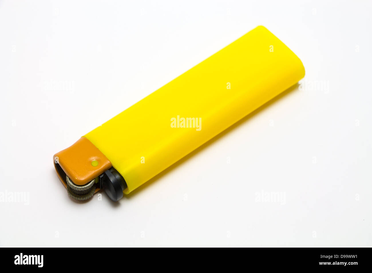 Yellow Lighter isolate on a white background Stock Photo - Alamy