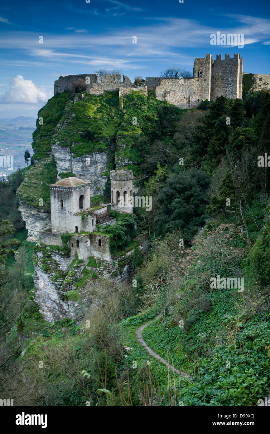 Torretta Pepoli and Venus castle in Erice, Sicily Stock Photo - Alamy