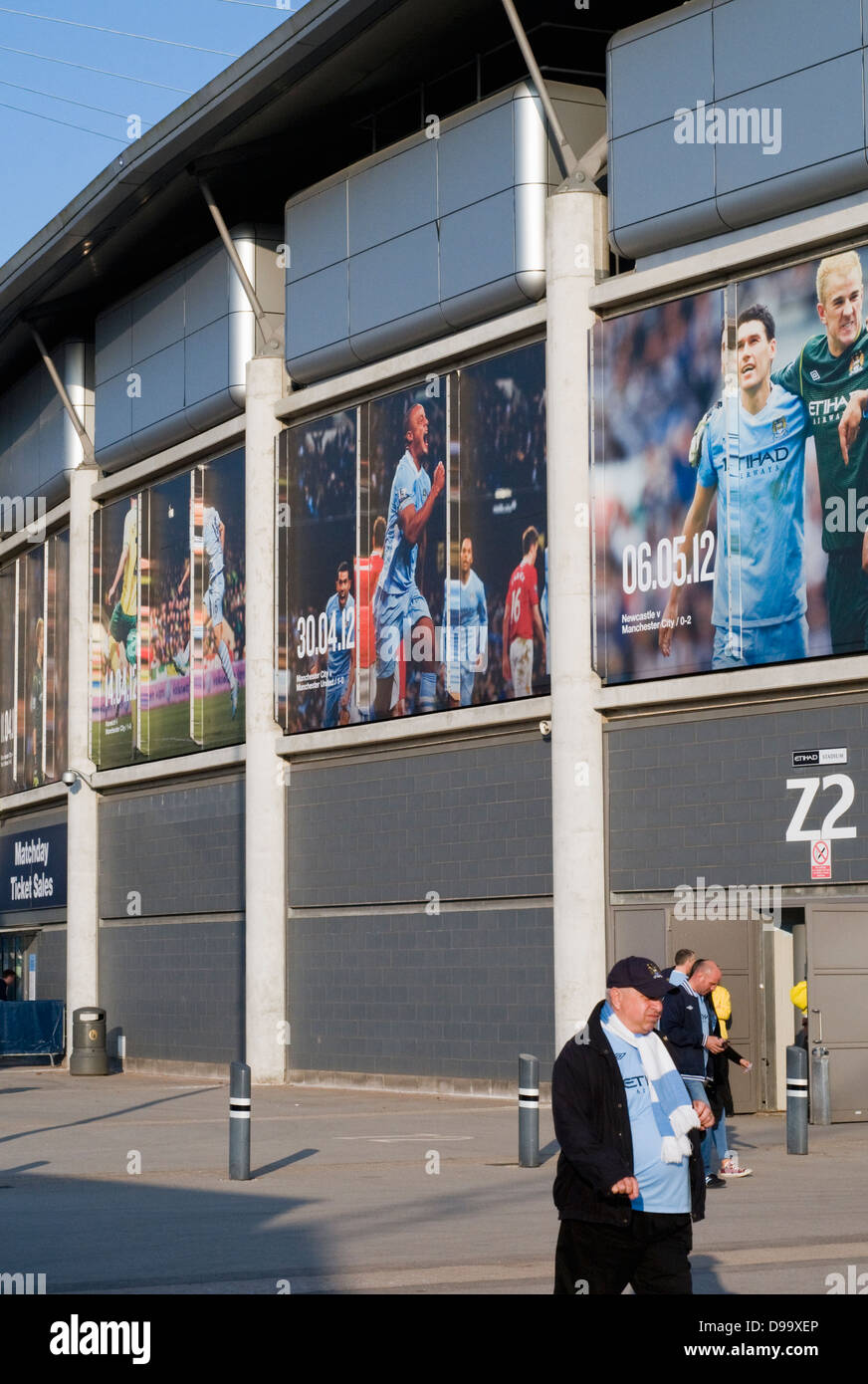 Exterior of Manchester City's Etihad football stadium in England, UK ...