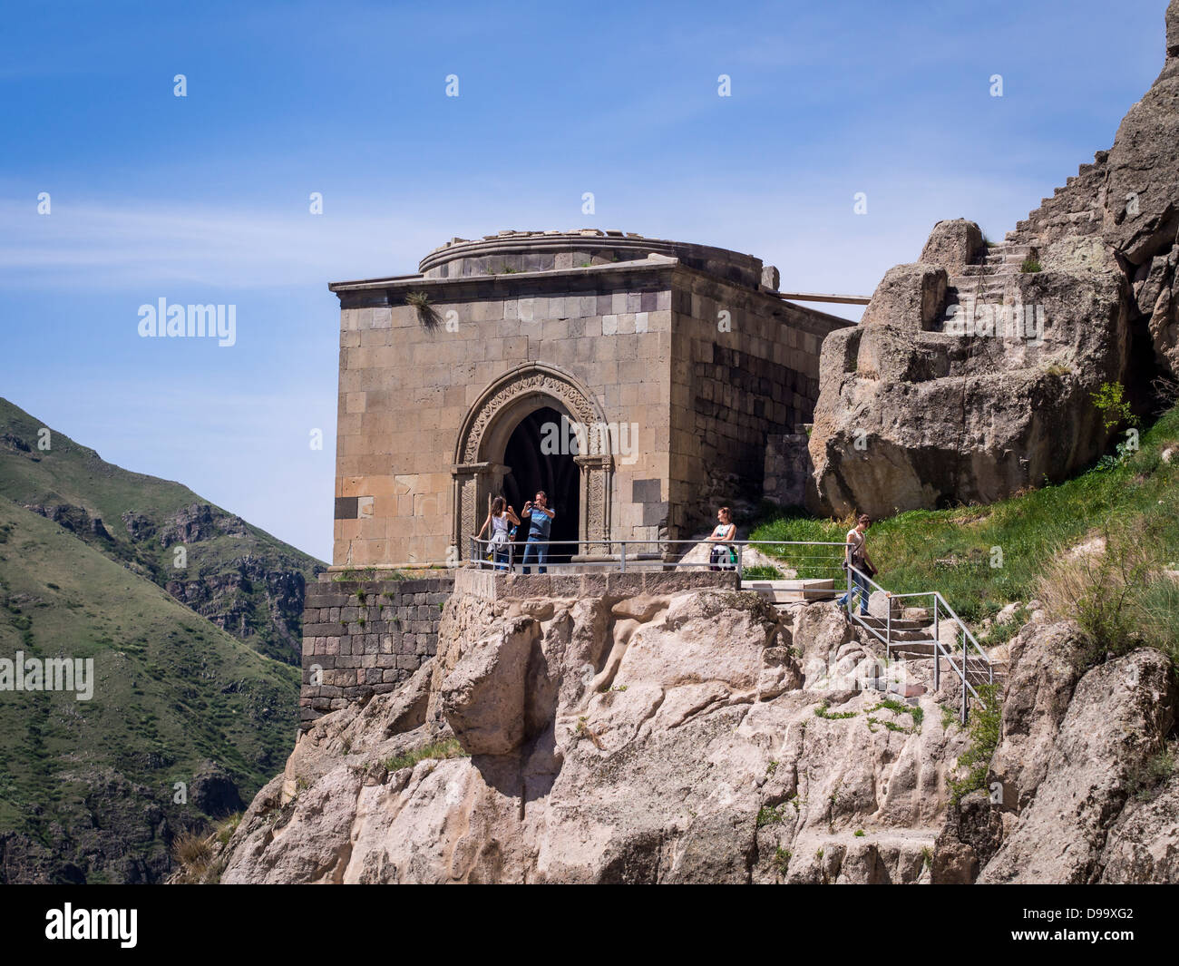 The antrance to the Vardzia cave city-monastery in Georgia Stock Photo ...