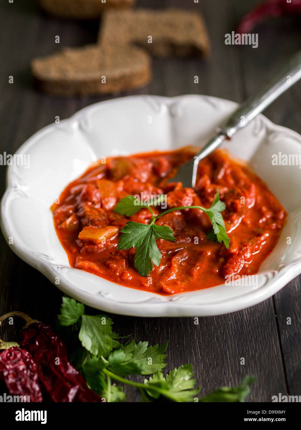 Homemade traditional Hungarian lecso Stock Photo - Alamy