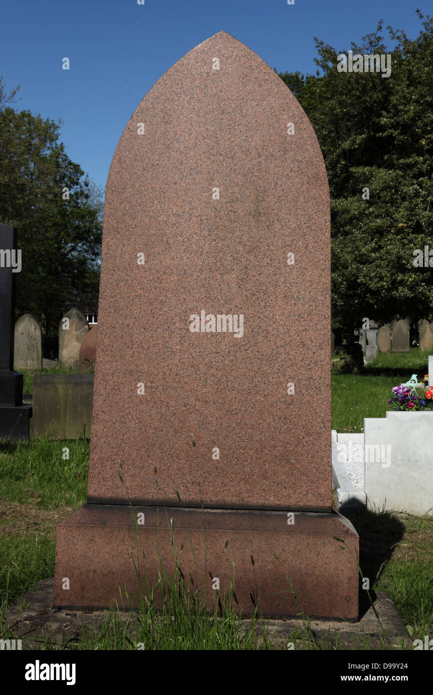 Blank Gravestone in Cemetery Stock Photo - Alamy