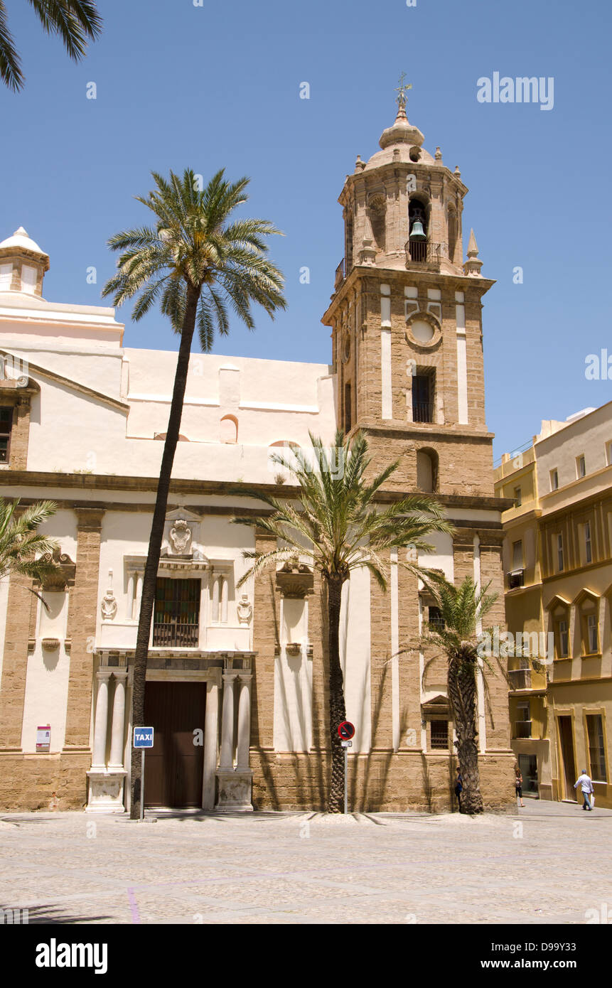 The baroque Santiago Apostle Church in Cadiz, Andalusia, Spain Stock ...