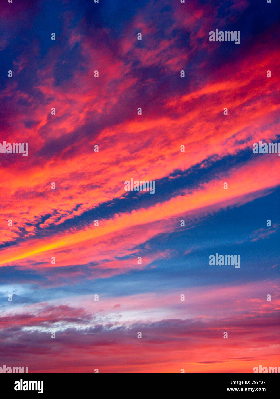 The landscape with beautiful picturesque red clouds and sunset Stock ...