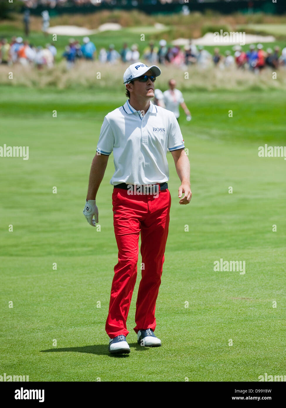 New York, USA. 15th June 2013. Scott Langley, of USA, looks to see the ...