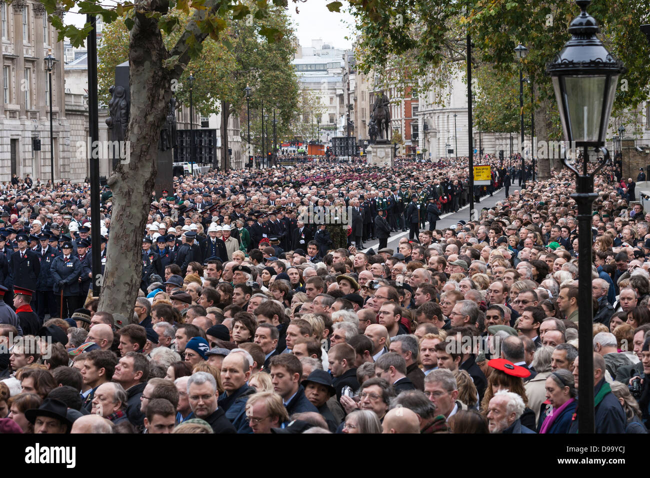 Large crowd at the Cenotaph in Whitehall, London on Remembrance Sunday ...