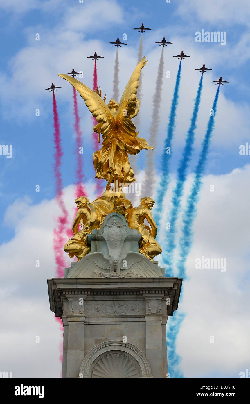 Queen's Birthday Flypast after Trooping the Colour, which the Royal ...