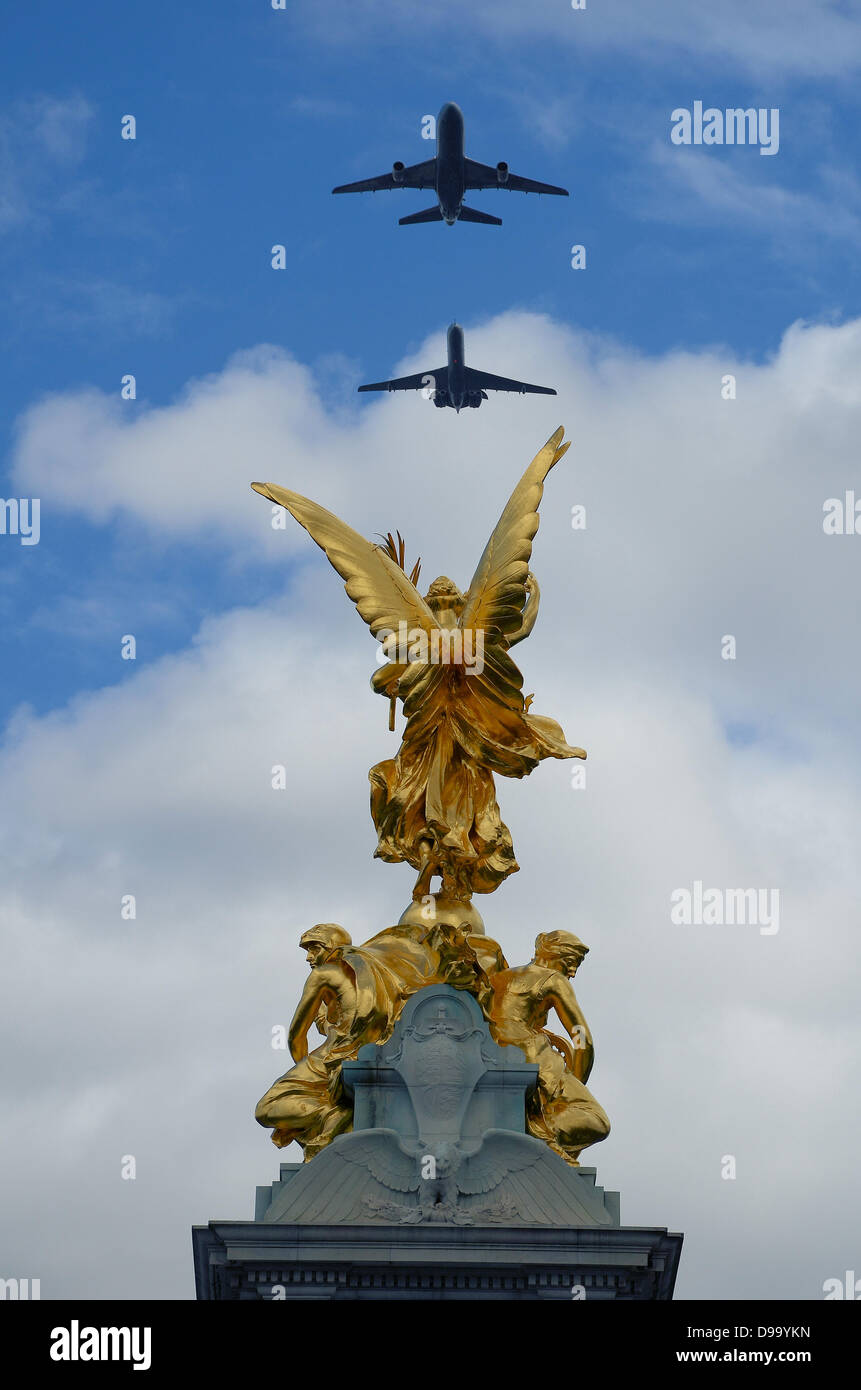 Queen's Birthday Flypast after Trooping the Colour, which the Royal ...