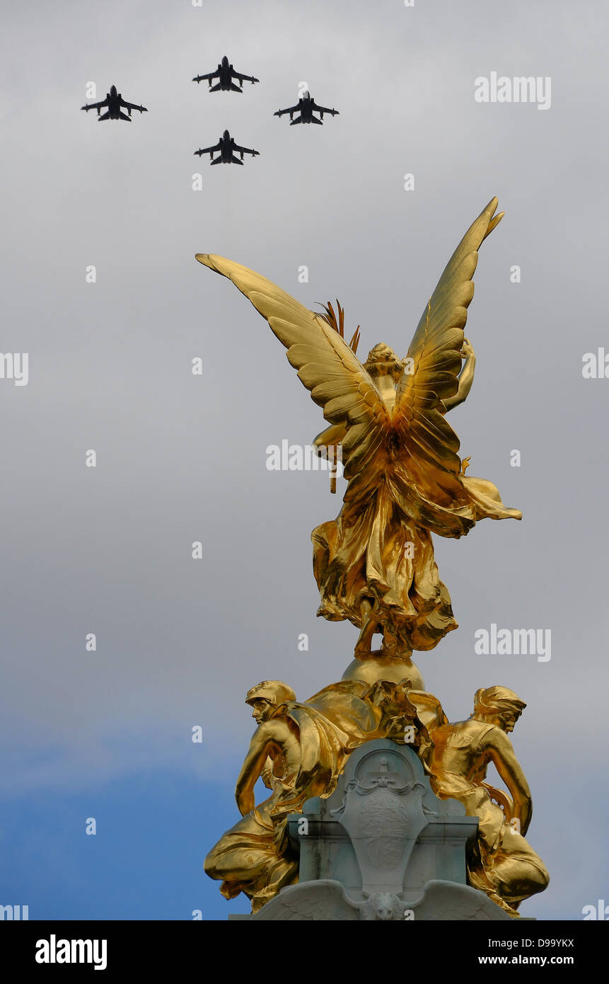 Queen's Birthday Flypast after Trooping the Colour, which the Royal ...