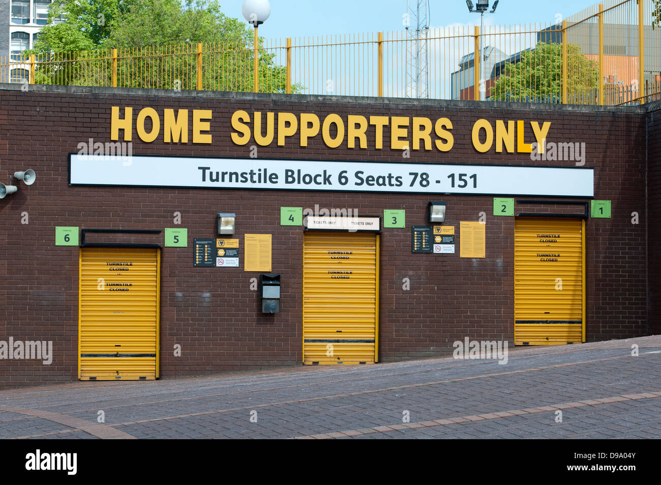 Turnstile gates, Molineux football ground, Wolverhampton, UK Stock ...
