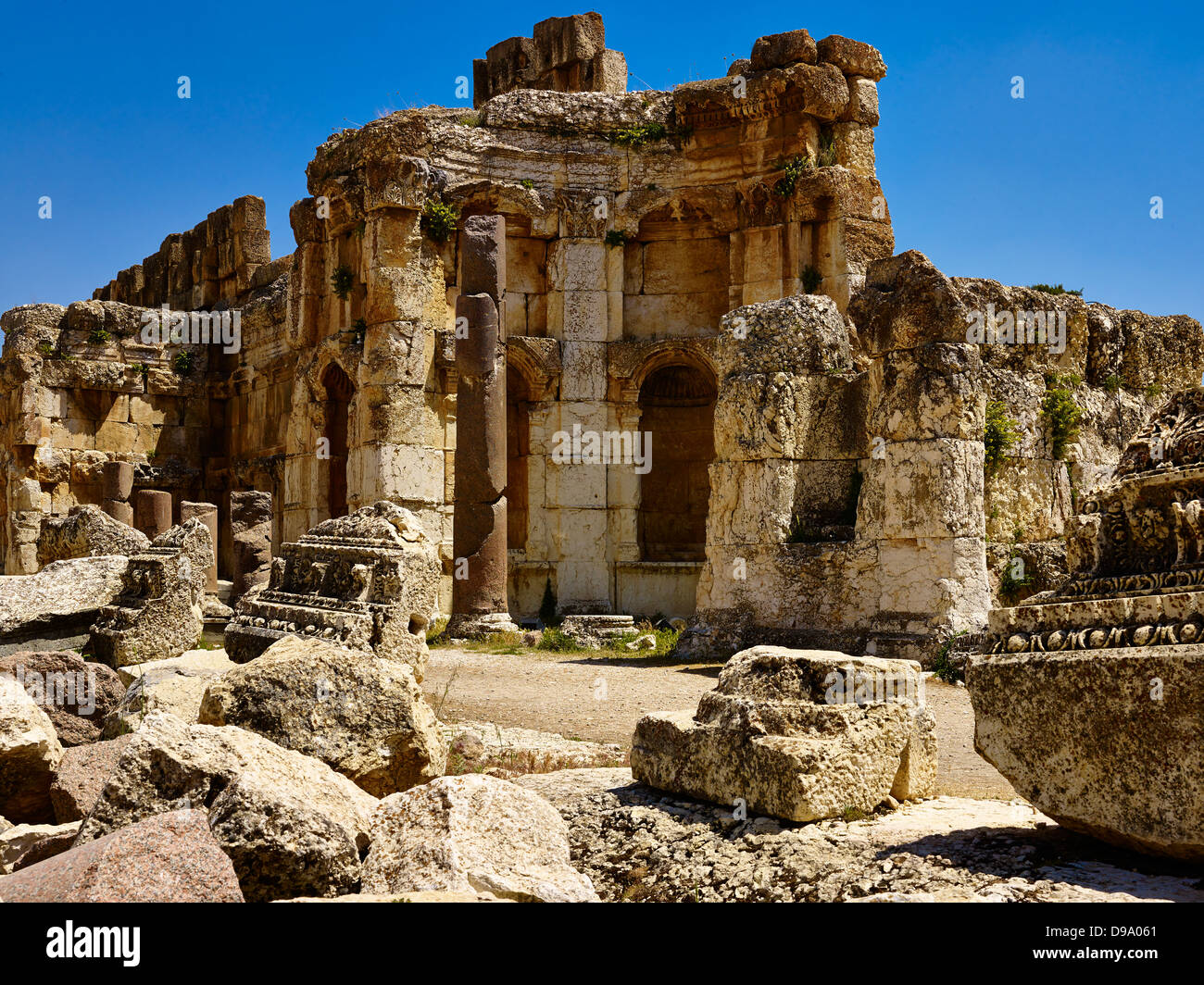 Ceremonial courtyard in the ancient city of Baalbek, Lebanon, Middle ...