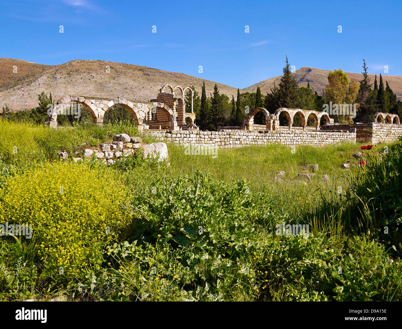 Ancient town of Anjar also Haoush Mousa, Lebanon, Middle East Stock ...