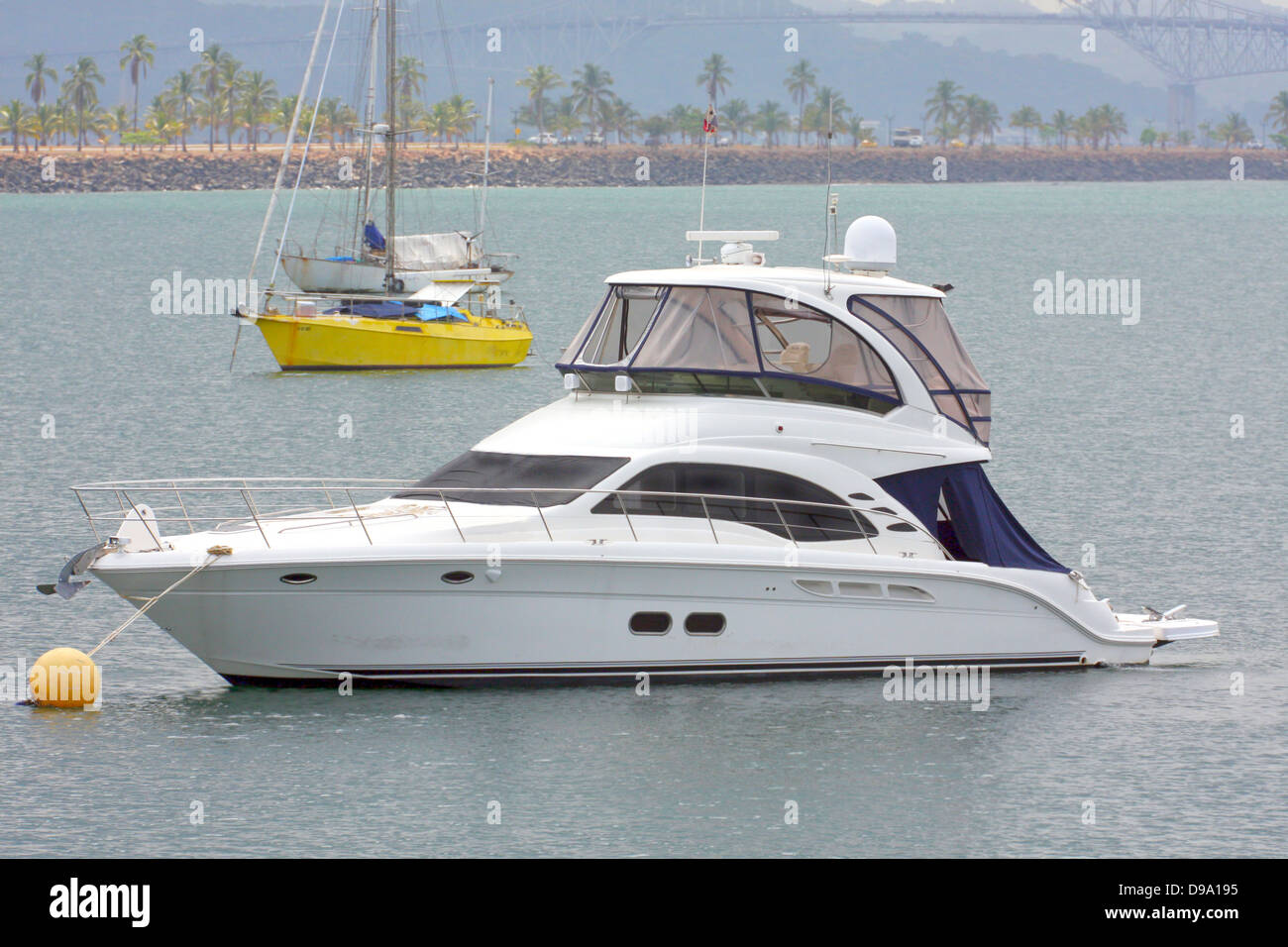 Luxury boat anchored on a harbor Stock Photo - Alamy