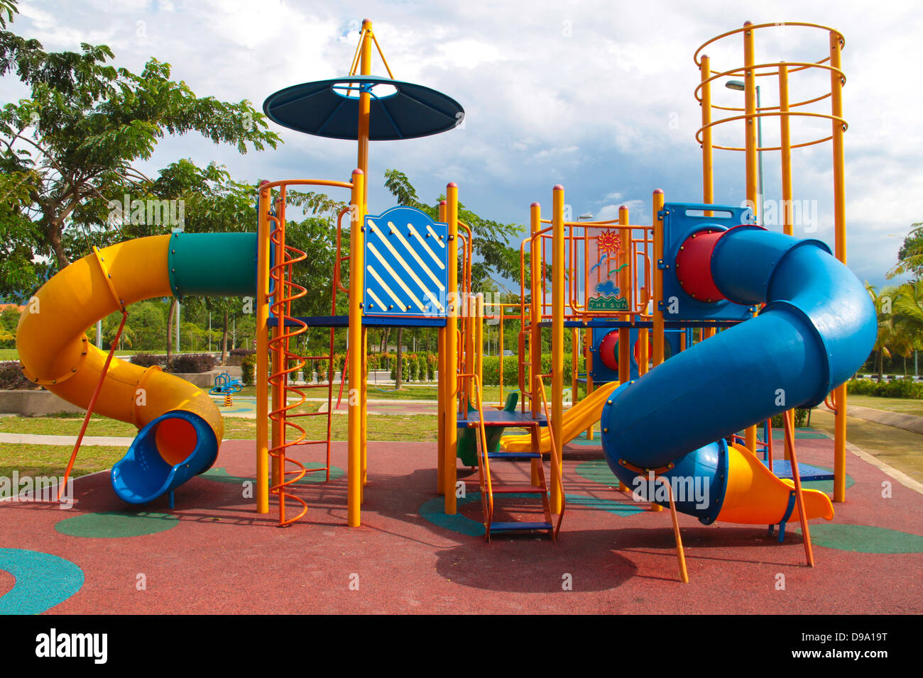 Outdoor children playground Stock Photo - Alamy