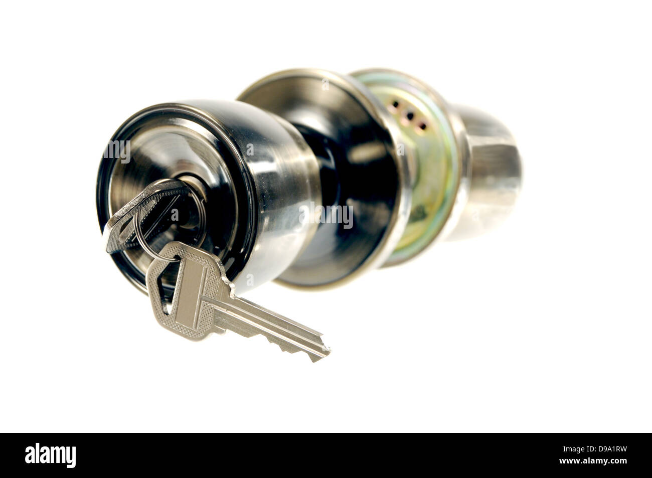Door lock with keys isolated on white Stock Photo - Alamy