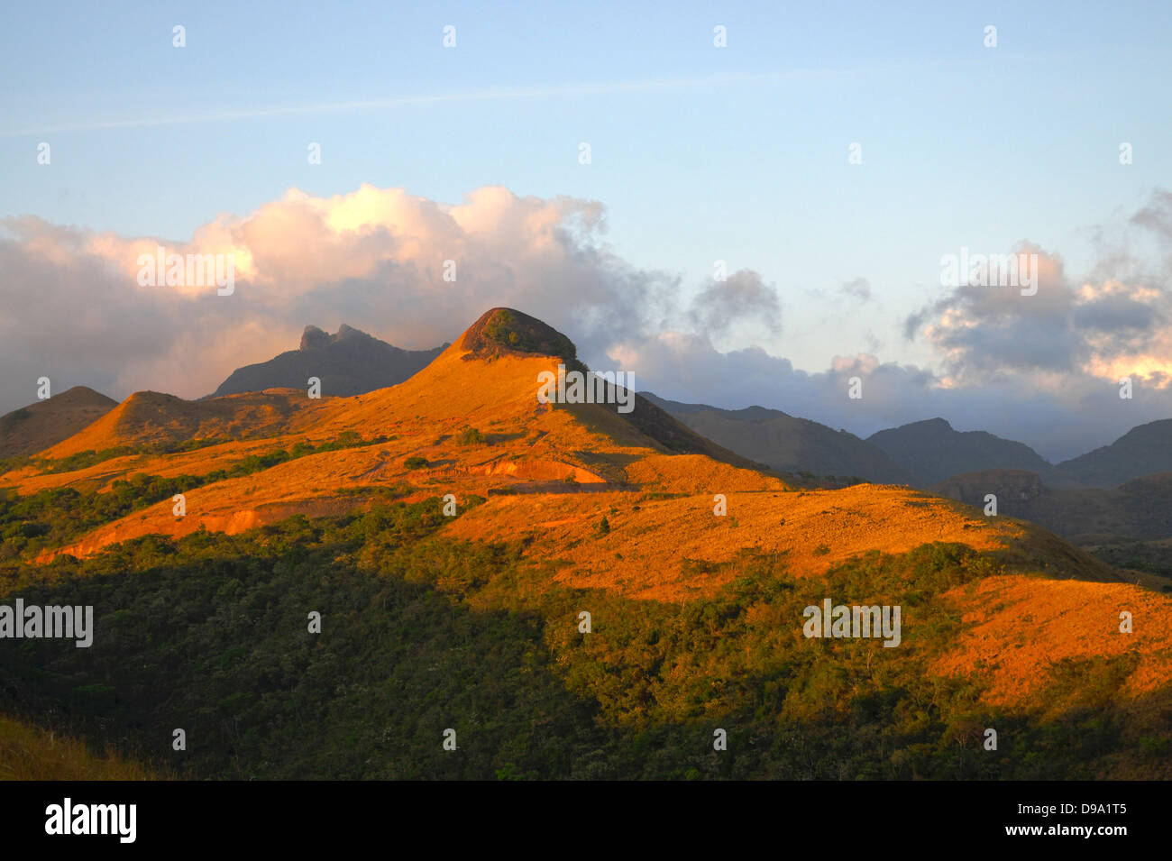 High mountains with a beautiful sky in the rural countryside of Panama ...