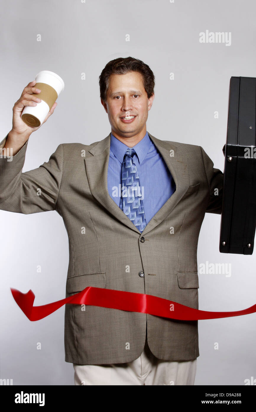 Winner crossing finish line of race hi-res stock photography and images ...