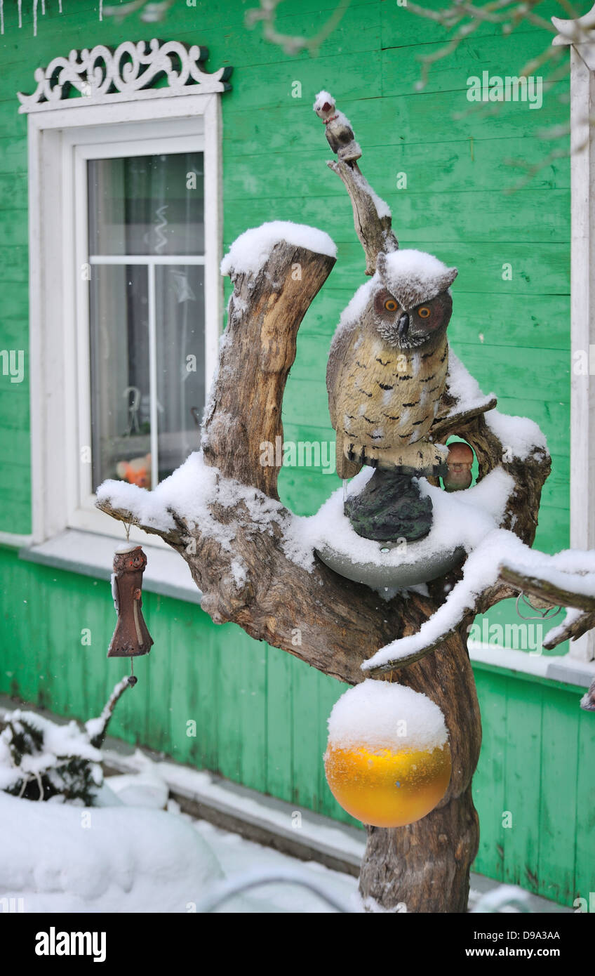 Garden of traditional wooden houses of ethnic minority called Crimean ...