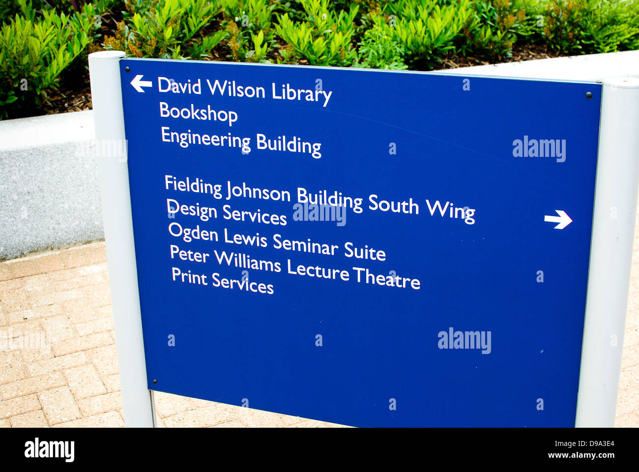 Leicester University sign Stock Photo - Alamy