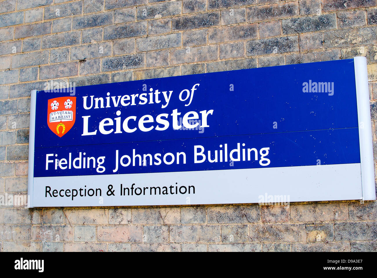 Leicester University sign Stock Photo - Alamy