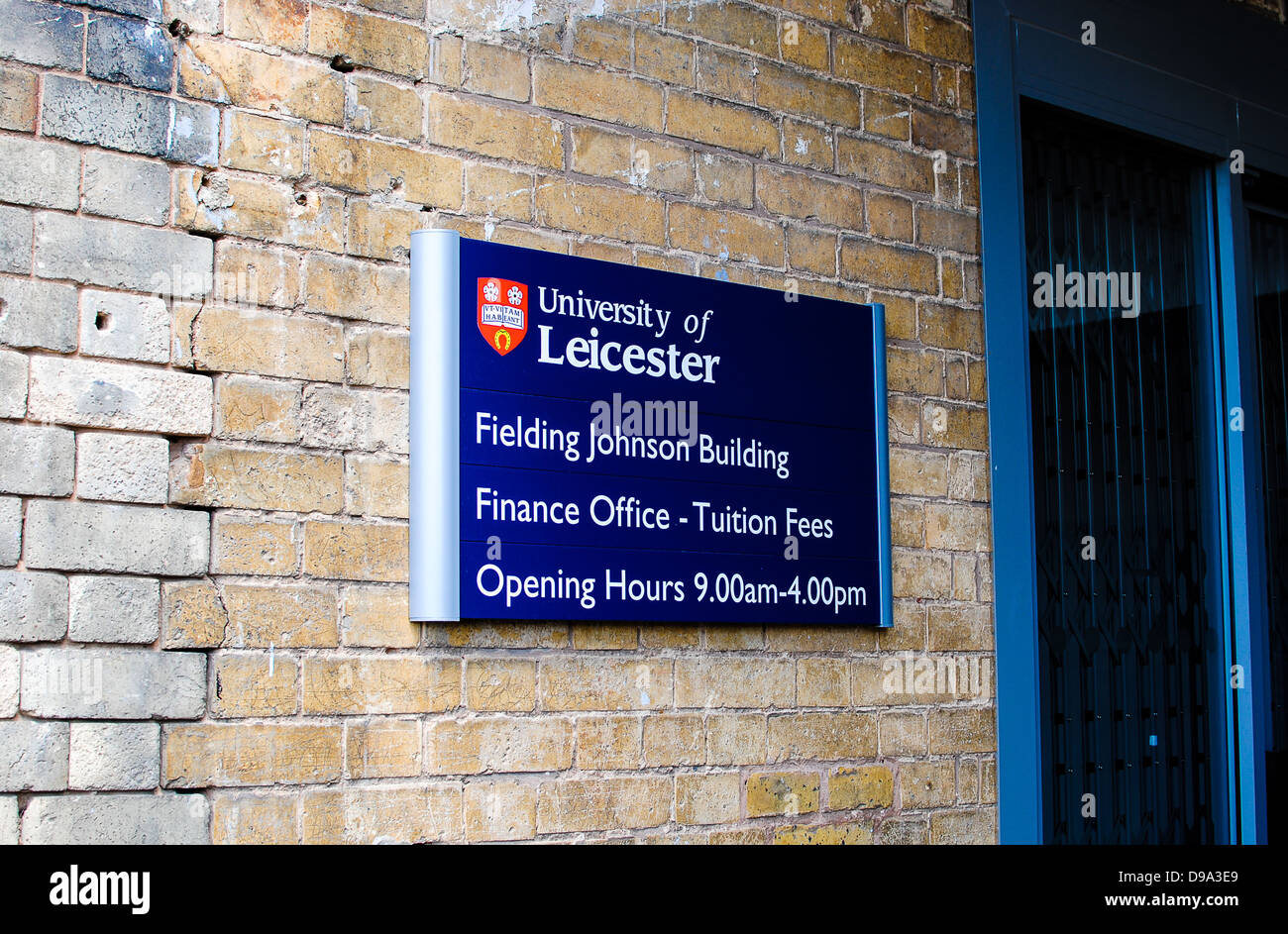 Leicester University sign Stock Photo - Alamy