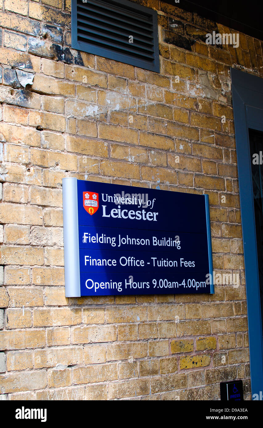 Leicester University sign Stock Photo - Alamy