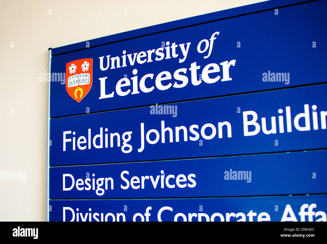 Leicester University sign Stock Photo - Alamy