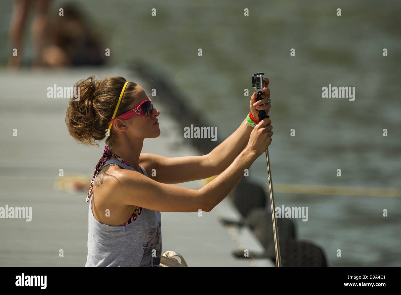 Race fan using a GoPro at the Jet Ski competition Wooton Park Tavares ...