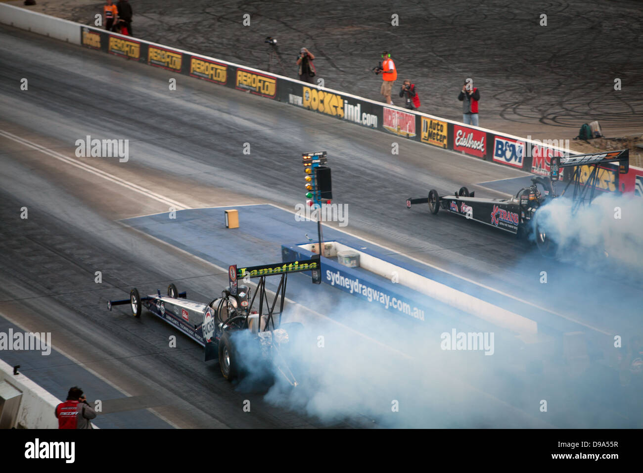 The power and speed of a drag raceway Stock Photo - Alamy