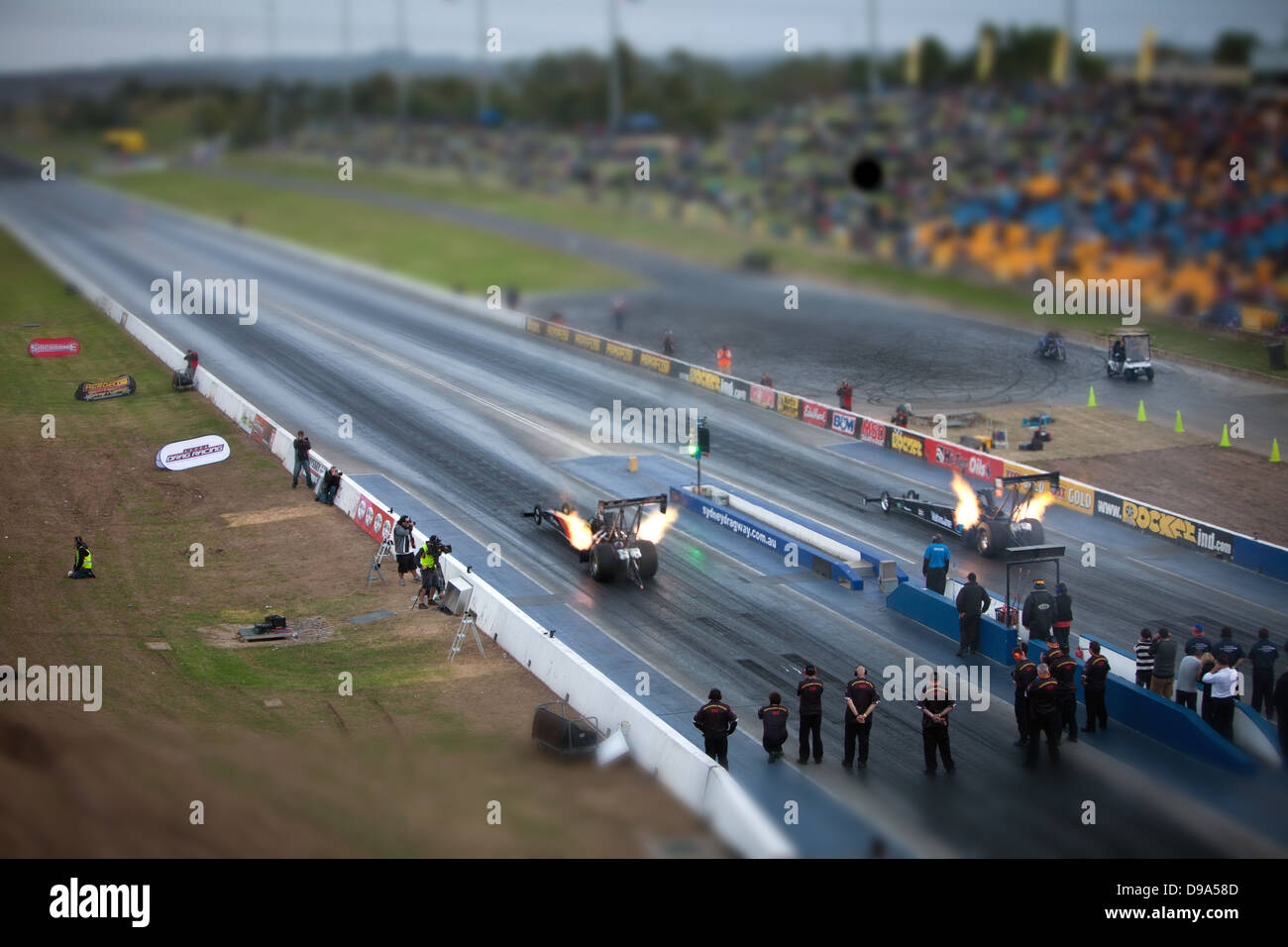 The power and speed of a drag raceway Stock Photo - Alamy