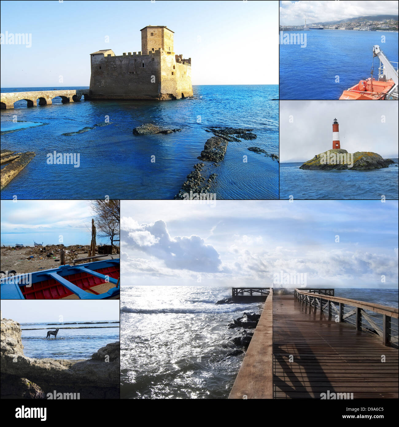 photographic collage of sea landscapes Stock Photo - Alamy