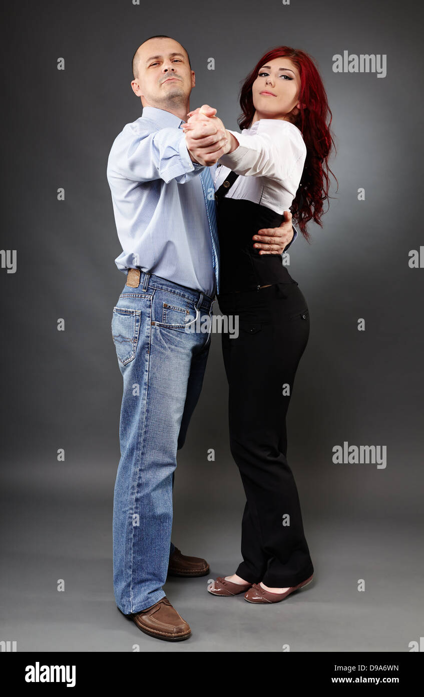 Attractive male and female dancing tango hi-res stock photography and images - Alamy