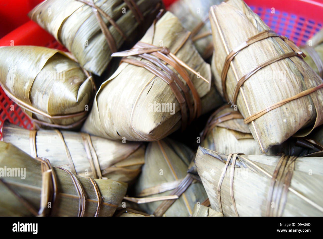 Chinese dumplings, is a traditional food. Have a pile of rice dumplings ...
