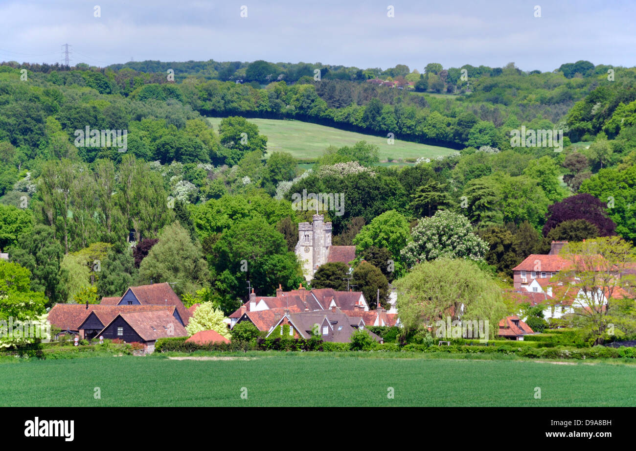 Bucks - Chiltern Hills - landscape Little Missenden village - church ...