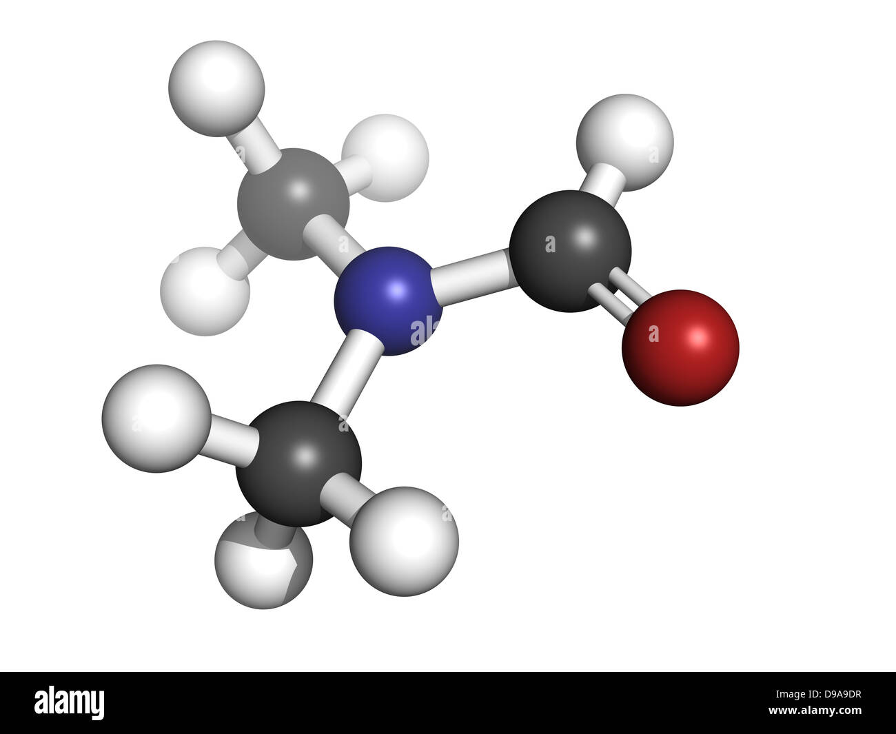 dimethylformamide (DMF) solvent molecule, chemical structure. DMF is a ...