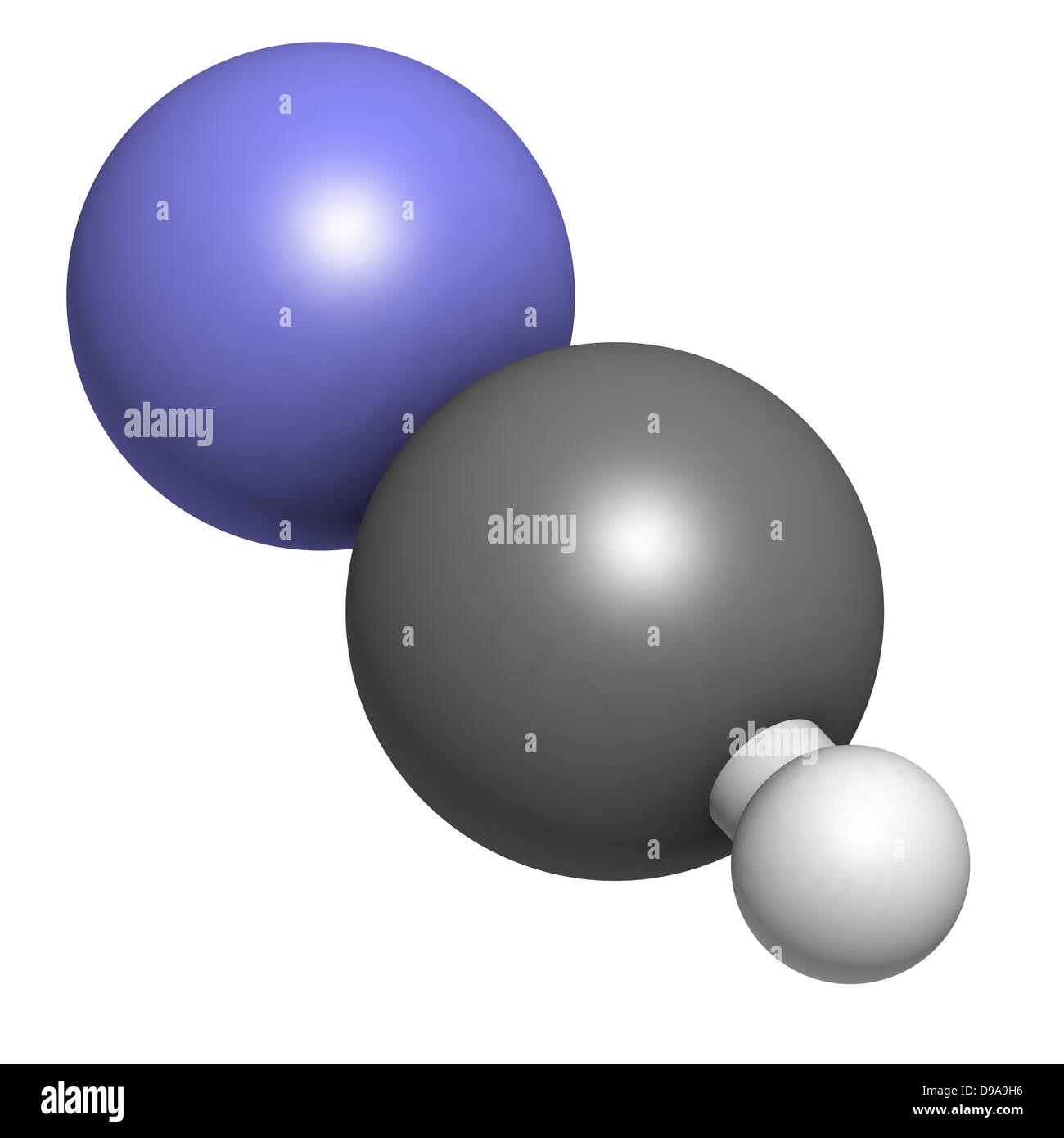 Hydrogen cyanide (HCN, Prussic acid) poison molecule, chemical ...