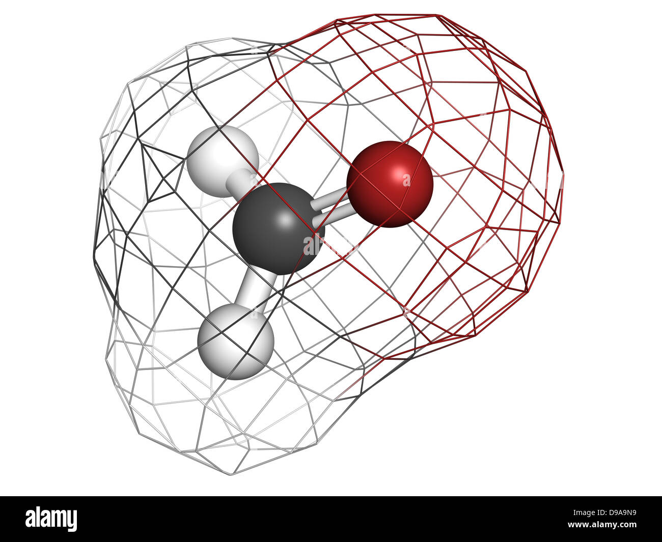 Formaldehyde (CH2O), molecular model. Formaldehyde is a known ...