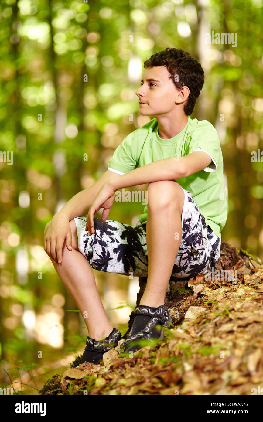 Teenage Boy In The Forest