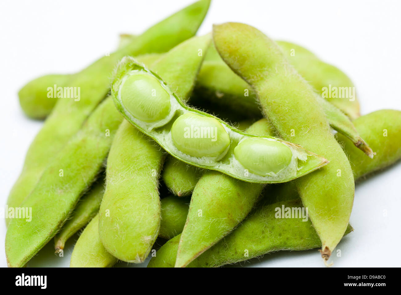 Soybean on white background Stock Photo - Alamy