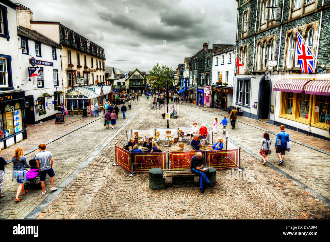 Keswick town centre, Cumbria, Lake District National Park, Lakeland, UK ...