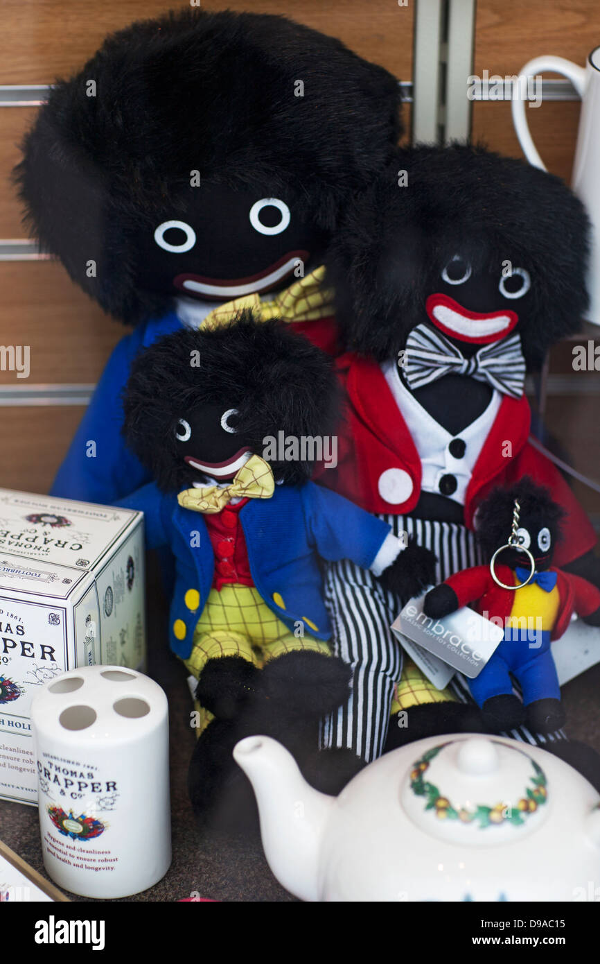 Gollywog or Golly dolls in a shop window in the North Yorkshire Moors ...