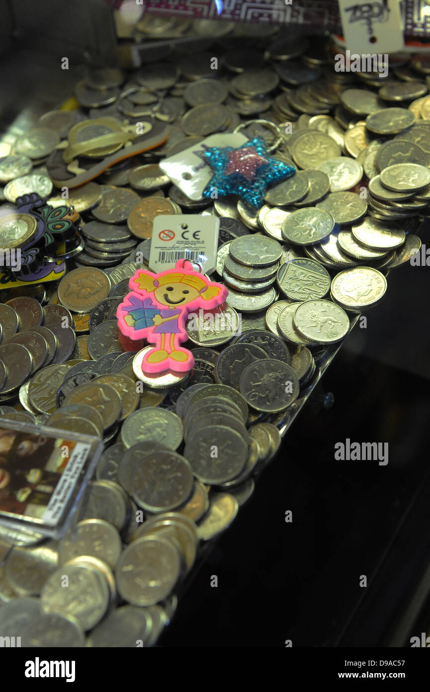 A pusher type gambling machine in the Namco arcade in london, South ...
