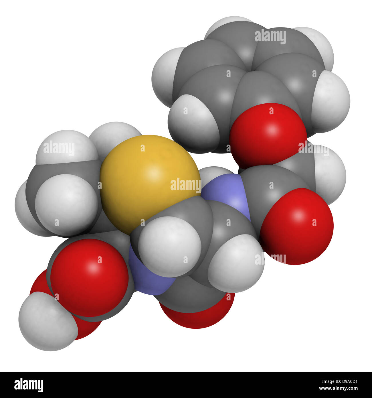 Penicillin V antibiotic molecule, chemical structure. Used to treat ...