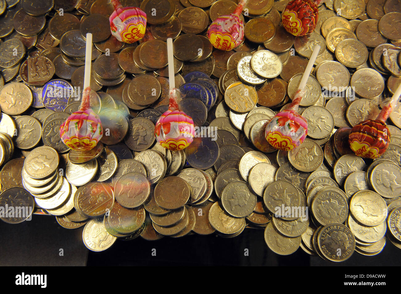 A pusher type gambling machine in the Namco arcade in london, South ...