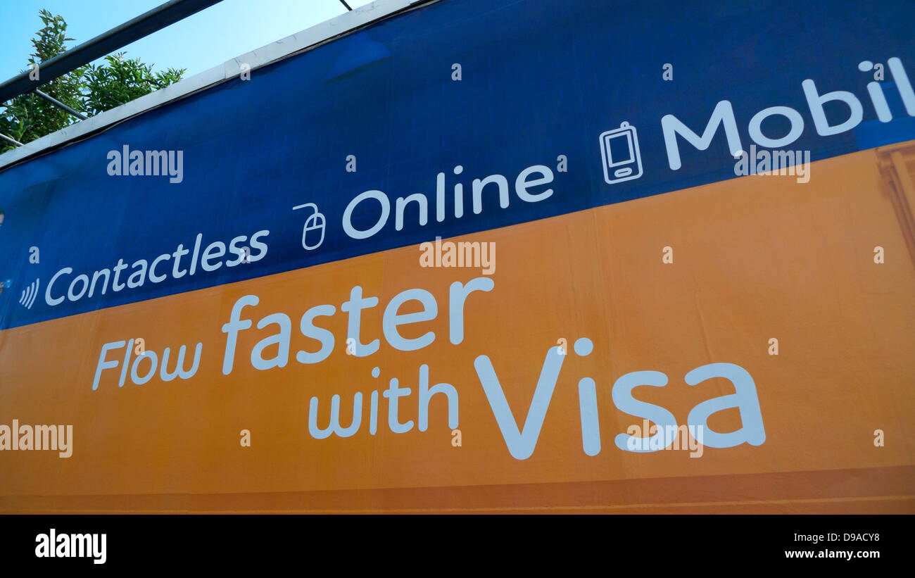 Advertisement on a billboard for Visa Contactless Credit Card used ...