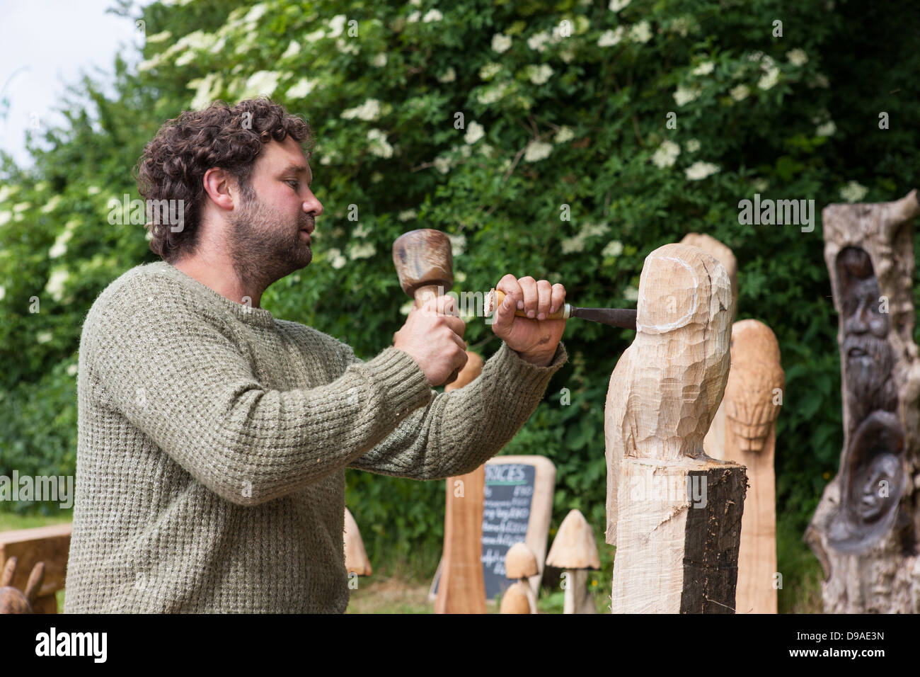 Wood sculpture by Rob Griffiths Stock Photo - Alamy